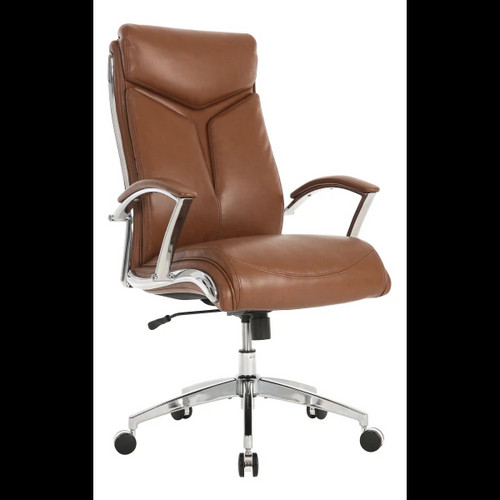Realspace Verismo High-Back Bonded Leather Chair Brown/Chrome | COS Ltd.