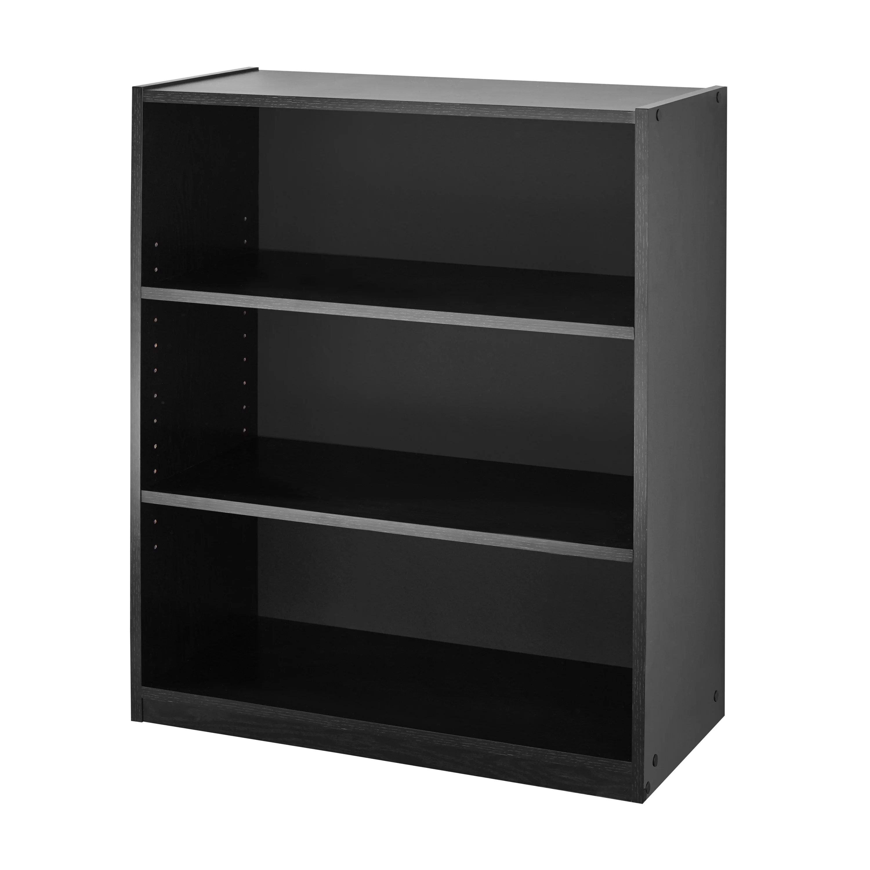 Mainstays 3-Shelf Bookcase with Adjustable Shelves, True Black Oak ...