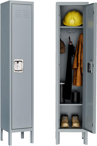 MIIIKO Metal Locker Single Tier with 2 Shelves | COS Ltd.