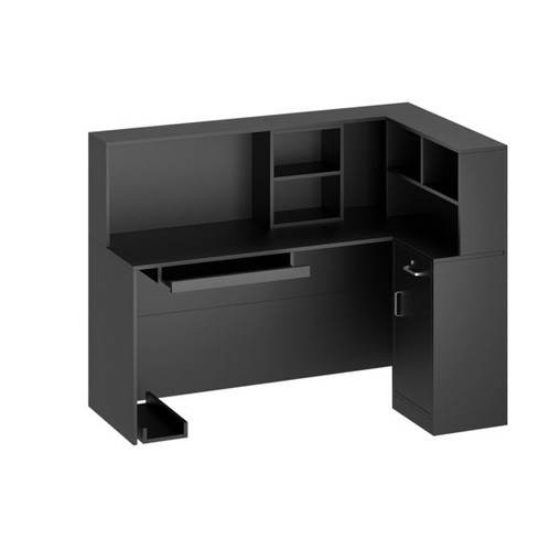 AIEGLE L-Shaped Reception Desk Counter Table with Lockable Drawers ...