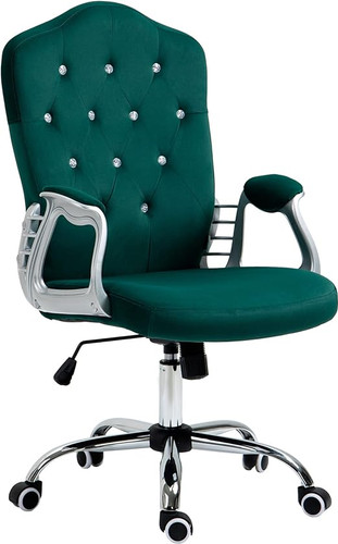 Vinsetto Velvet Button Tufted Task Chair | COS Ltd.