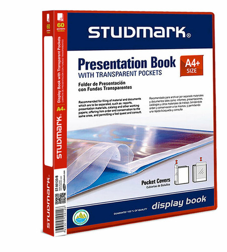 DISPLAY BOOK, A4+ 60- POCKET, RED | COS Ltd.