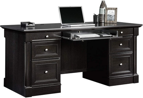 Sauder Palladia Executive Desk 29 3/5'H x 65 1/8'W x 29 1/2'D - Black ...
