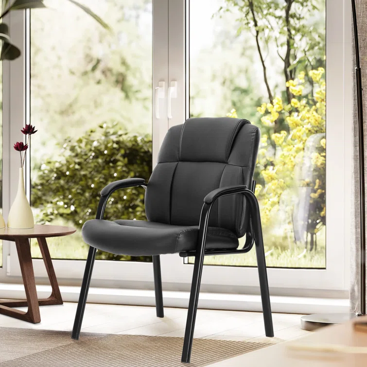 CLATINA Lopez -L-D Leather Guest Chair with Padded Arm Rest | COS Ltd.