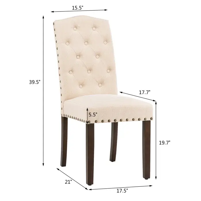 Nini Tufted Solid Back Parsons Dining Chair - Beige | COS Ltd.