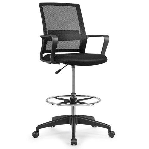 Costway Cashier/Drafting Chair with Adjustable Height w/Footrest | COS Ltd.