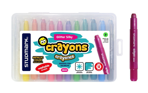 GLITTER SILKY CRAYONS, 12 COLORS | COS Ltd.