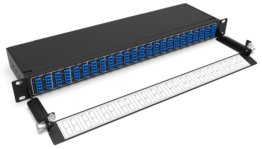 Giganet 1U HD MTP/MPO-LC QSFP Breakout Patch Panel