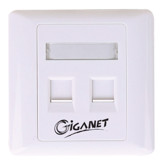 Giganet 2-port Single-Gang Shuttered Keystone Faceplate