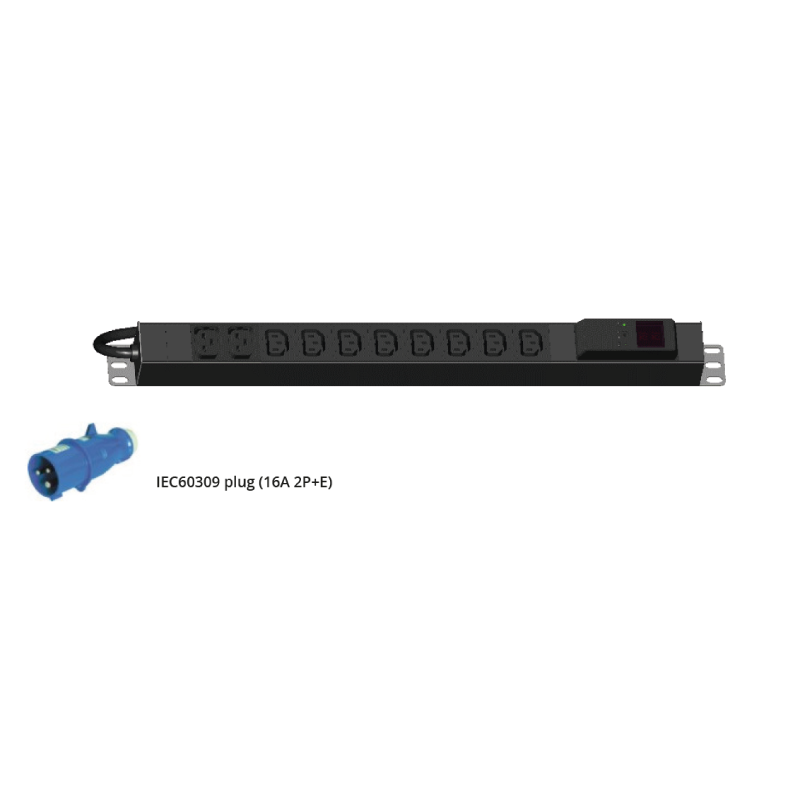 Giganet PDU Metered Vertical, C13x8,C19X2,250V/16A