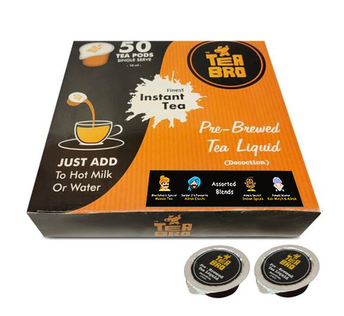Assorted Flavours, Single Serve | 50 Pods | Tea Bro