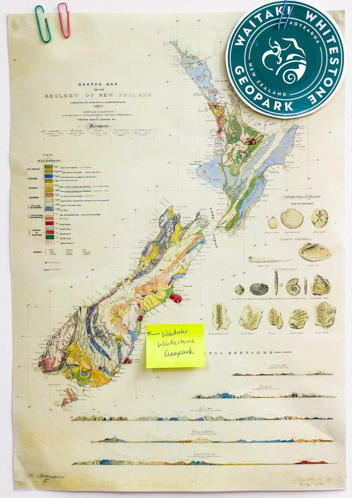FIRST GEOLOGIC MAP OF NZ FOR SALE