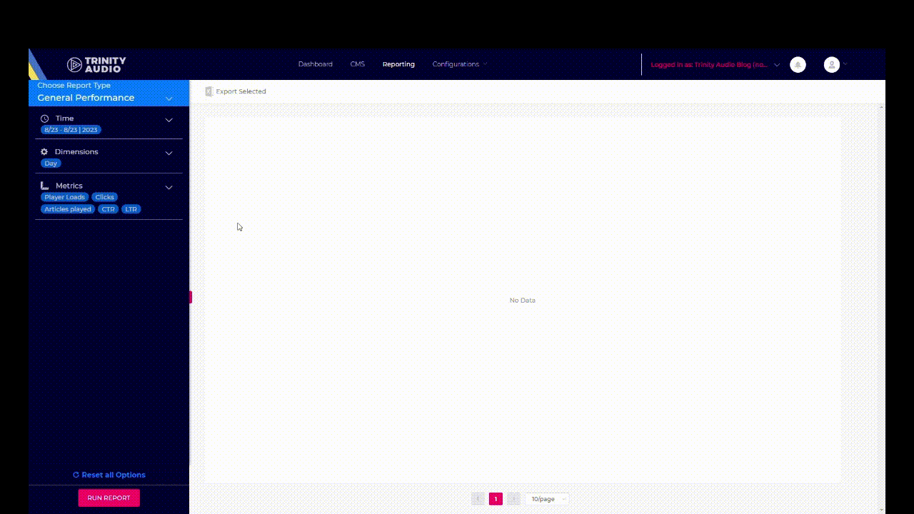 Trinity Audio Reporting - best practices