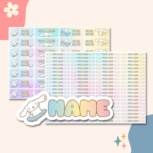 Cinnamoroll Kids Waterproof Name Labels