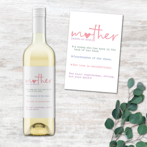 Mother's Day Wine Label Mother Meaning Coloured | Label Lane