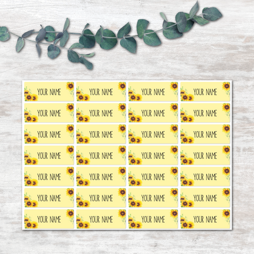 Sunflowers Name Labels | Label Lane