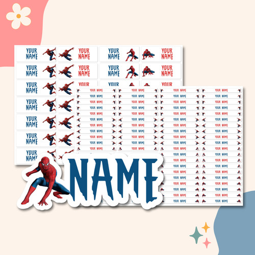 Spiderman Kids Waterproof Name Labels