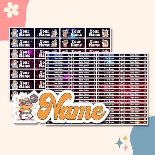 Disco Capybara Kids Waterproof Name Labels