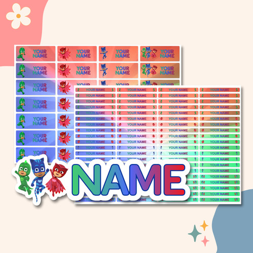 PJ Masks Kids Waterproof Name Labels