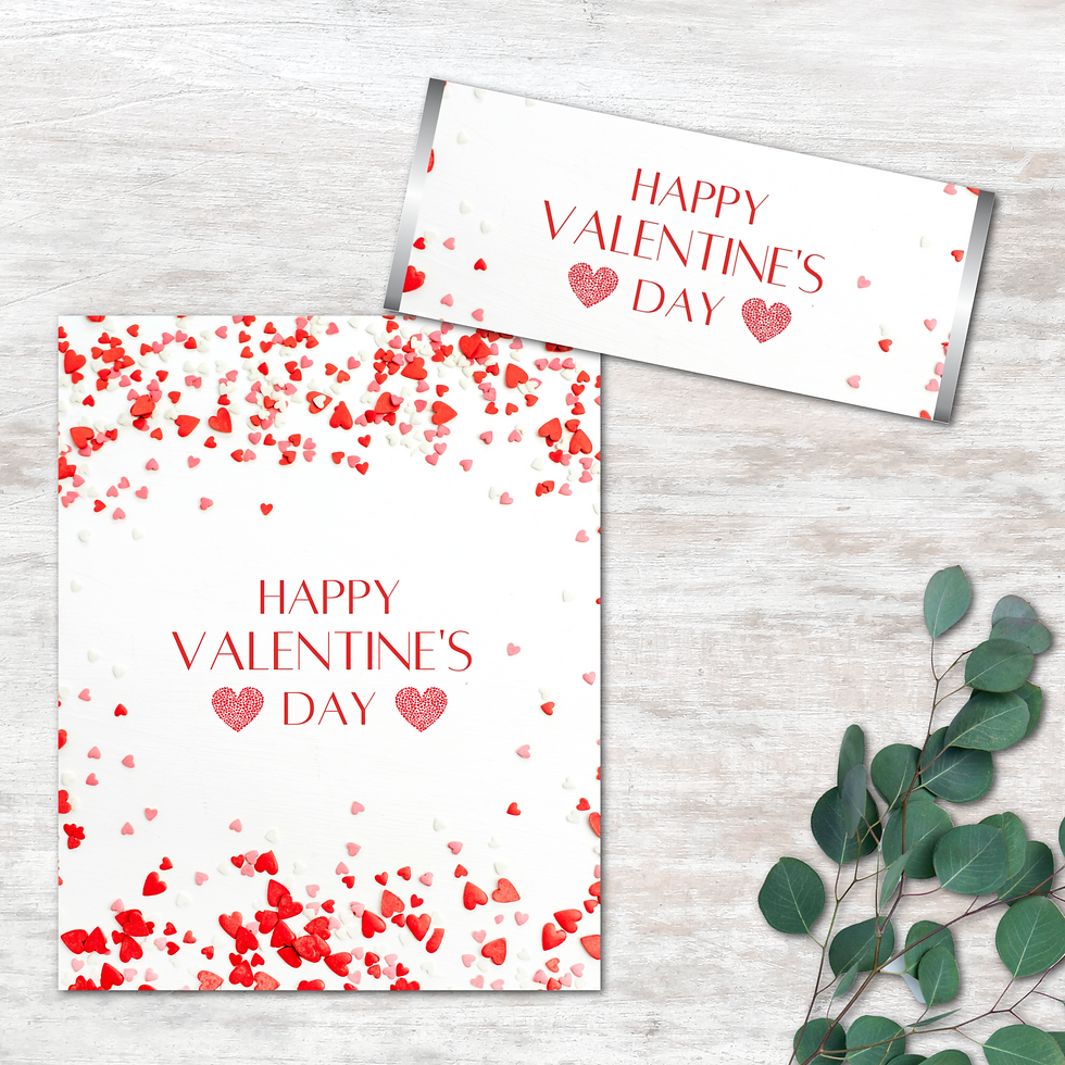 Happy Valentine's Day Confetti Choc Wrapper | Label Lane