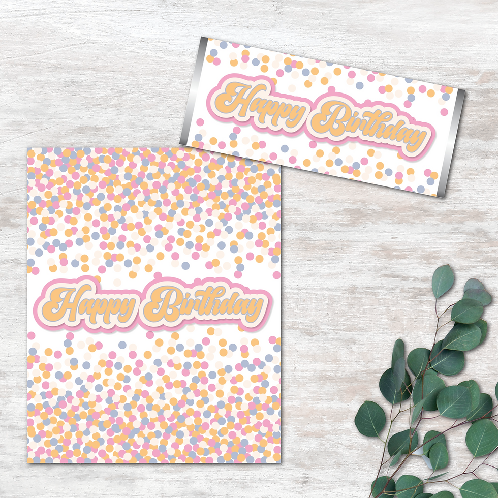 Pink Confetti Chocolate Label | Label Lane