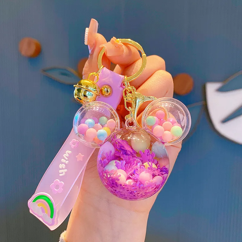 Magical Mouse Ear Keychains, Cute Kawaii Character Liquid Keychain | My ...