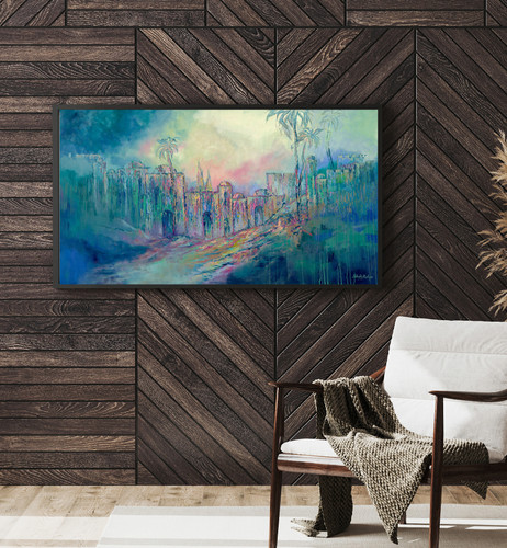 Jerusalem landscape #4020 | Modern Jewish Art | Shully Ratzon