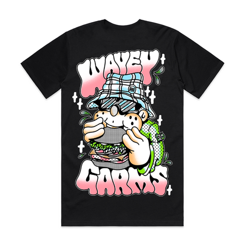 Wavey Garms x Shake Shake - Black T-shirt | Waveygarms