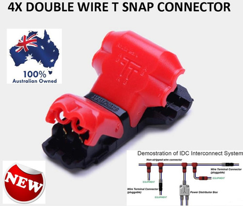 4X T SNAP LOCK DOUBLE WIRE TERMINAL CONNECTORS | eslighting