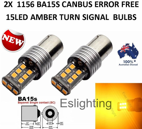 2X BA15S CANBUS INDICATOR TURN SIGNAL 15 LED BULBS | eslighting