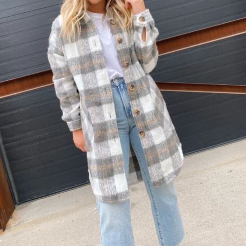 RD STYLE - WOVEN PLAID SHACKET | Not So Naked