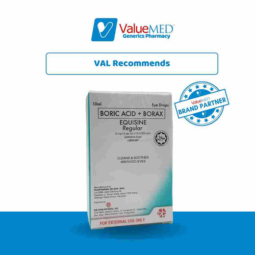 Boric + Borax 10mg/2.5mL Opthal Drops 10mL EQUISINE Regular | ValueMed ...