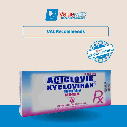 Aciclovir 400 mg Tablet 30's XYCLOVIRAX | ValueMed Generics