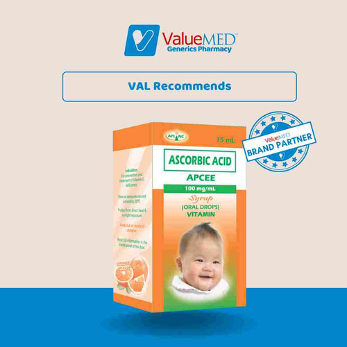 Ascorbic Acid 100mg/mL Oral Drops 15mL (Apcee) | ValueMed Generics