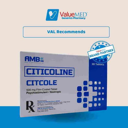 Citicoline 500 mg Tablet 30's CITICOLE | ValueMed Generics
