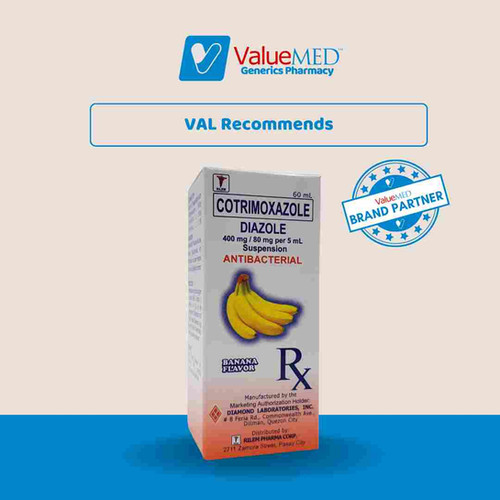 Cotrimoxazole 400 /80 mg Suspension 60 mL DIAZOLE | ValueMed Generics
