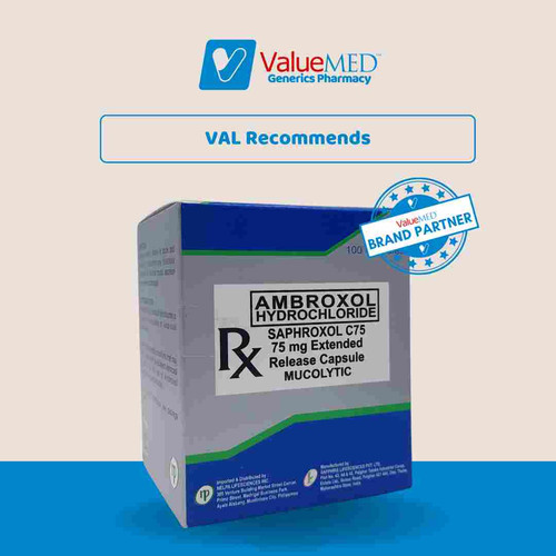 Ambroxol 75 mg Capsule 100's SAPHROXOL C75 | ValueMed Generics