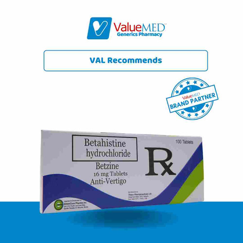 Betahistine 16 mg Tablet 100's BETZINE | ValueMed Generics