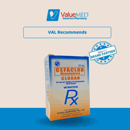 Cefaclor 50 mg Drops 10 mL CLORAN | ValueMed Generics