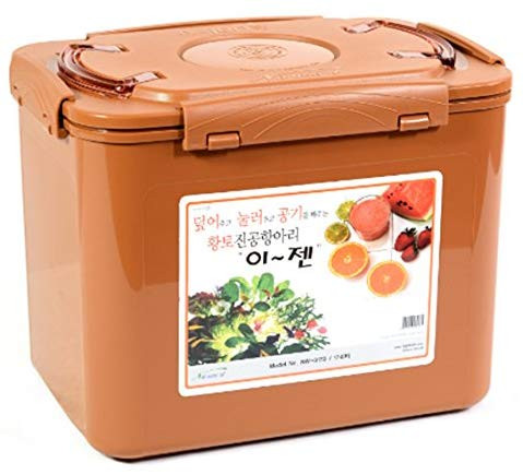 E-Jen Premium Kimchi Container (Earthenware Brown, 4.4 gal/ 17L ...
