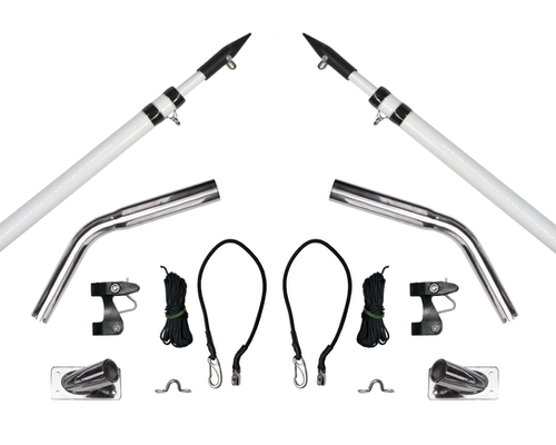 White Fibreglass - Outrigger Telescopic | Hook'em Fishing