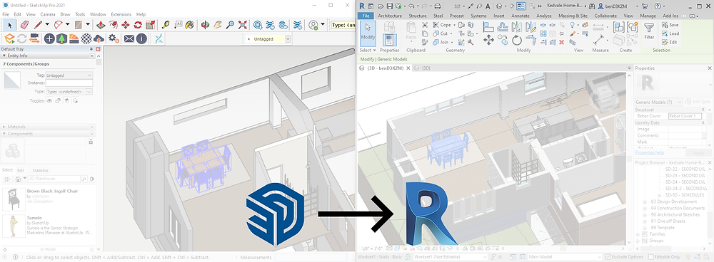 Align SketchUp 3D Warehouse Component To Existing Revit Model With Helix align-sketchup-3d-warehouse-component-to-existing-revit-model-with-helix