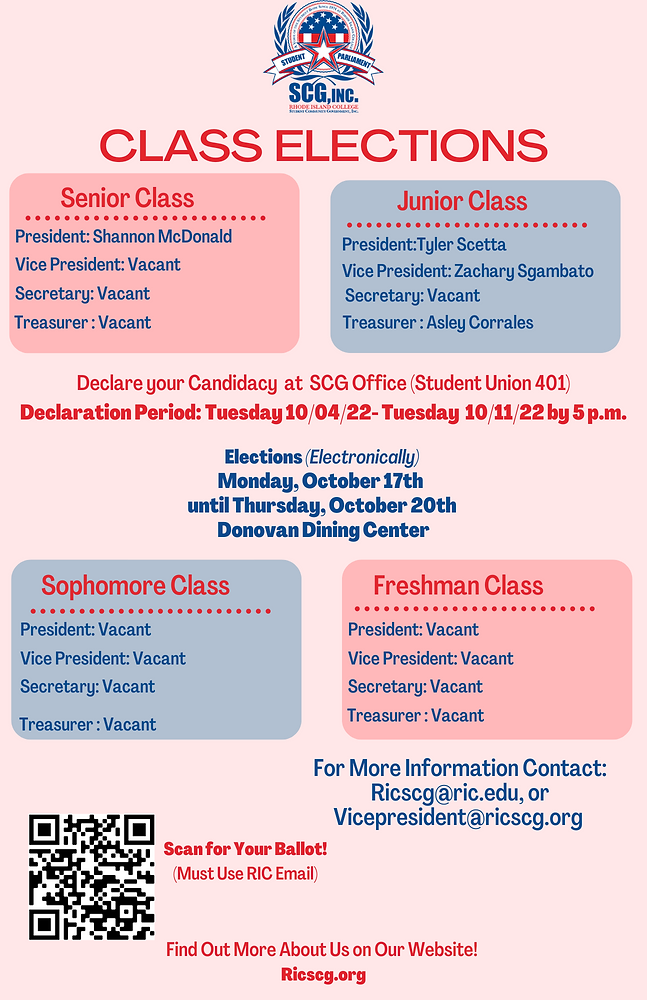 Class officer elections are next month