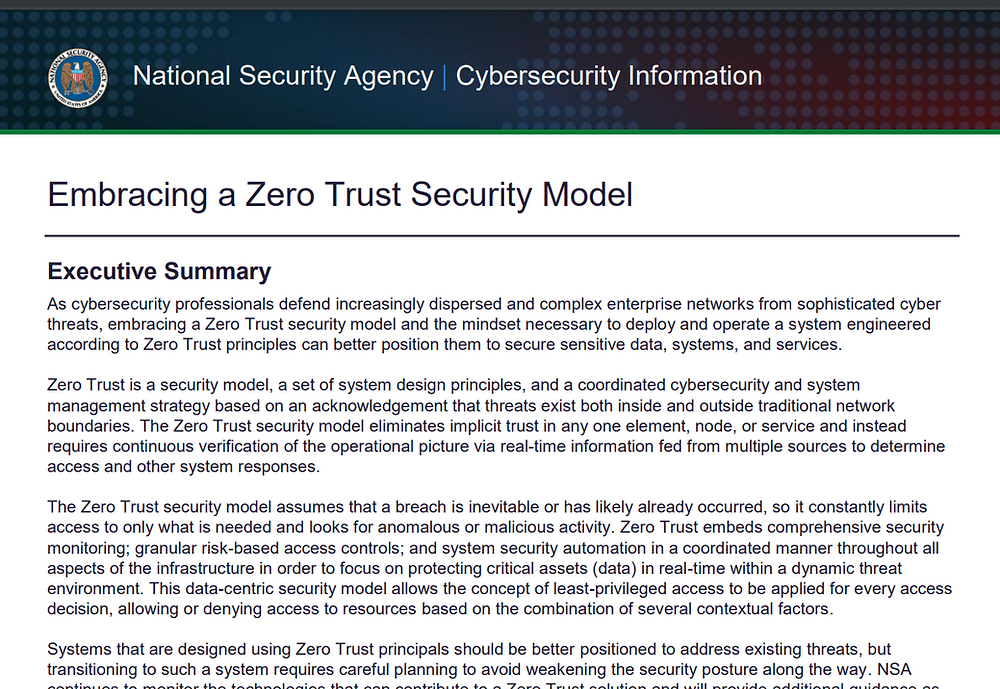 The Zero Trust Security Model
