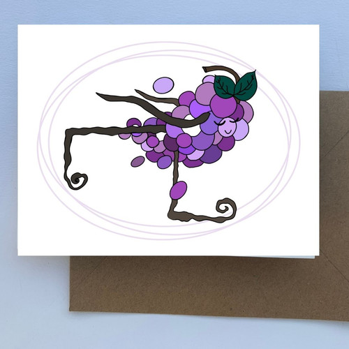 Grapes in Warrior III Card | Rebecca Swan Art