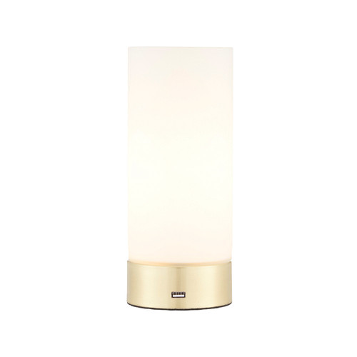 Dara Touch Table Lamp USB Brushed Brass | Hallam Whittle & Co