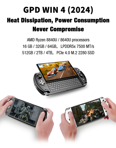 6' GPD WIN4 8840U 32+2TB 4G Docking Bundle | United Computing Inc