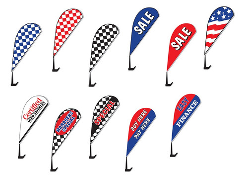 CLIP-ON PADDLE FLAGS - LOT DECORATIONS