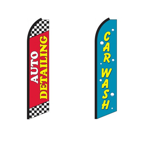 Car Wash & Detailing Swooper Feather Flags | Midwest Auto Dealer