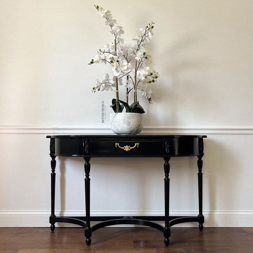 Black Gloss Federal Console Table – Original Brass Hardware – Ready to ...